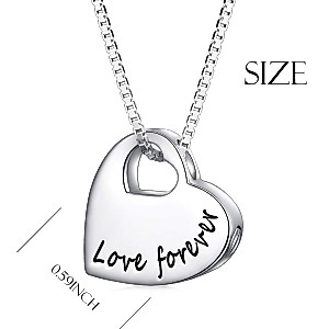 JZMSJF S925 Sterling Silver Urn Necklace for Ashes Heart Pendant Love Forever Cremation Keepsake Jewelry for Women