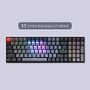 Keychron K4 96% Layout 100 Keys Wireless Bluetooth 5.1/Wired USB Mechanical Gaming Keyboard with Gateron G Pro Brown Switch RGB Backlight N-Key Rollover for Mac Windows PC-Version 2