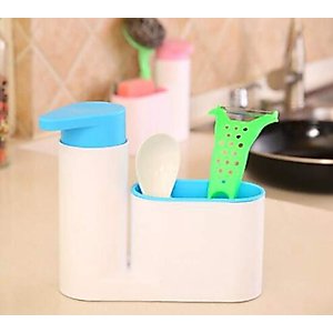 LUDSUY 1Pc Kitchen Bathroom Shelf Sink Dishwashing Spongeware Storage Shelves Desktop Dishwashing Sponge Bars Droop Storage Shelf,A
