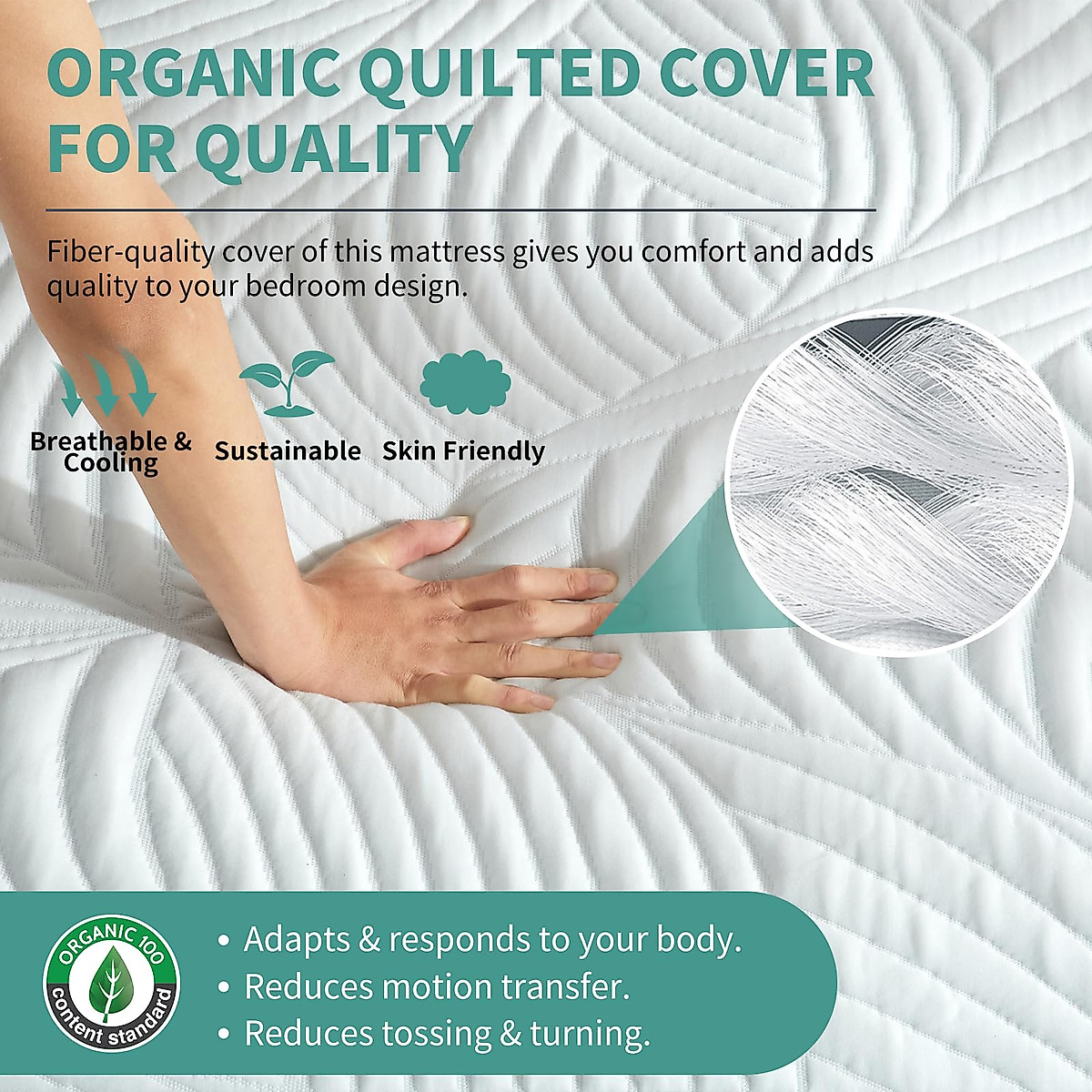 Ivellow Memory Foam Mattress Topper Queen Size Cooling 3 Inch Gel Mattress Pad Cover with 8"-21" Deep Pocket for Back Pain Queen