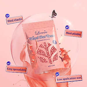 Lirava Hard Wax Beads for Hair Removal 2.5lb, Brazilian Wax beans (Coarse Body Hair Specific) for Full body, Bikini, Underarms, Back, Chest, At Home Waxing Beads Large Refill for Women Men