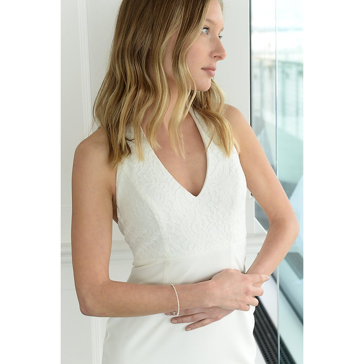 Mariell Crystal Rhinestone Cuff Bridal Bracelet, 1-Row Fashion Bangle for Wedding, Prom, Bridesmaid, Gift