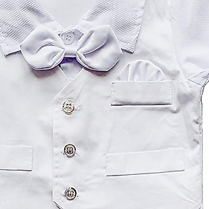 Zevany White Baby Boy Blessing Suit Outfit, Long-Sleeve (0-3M)