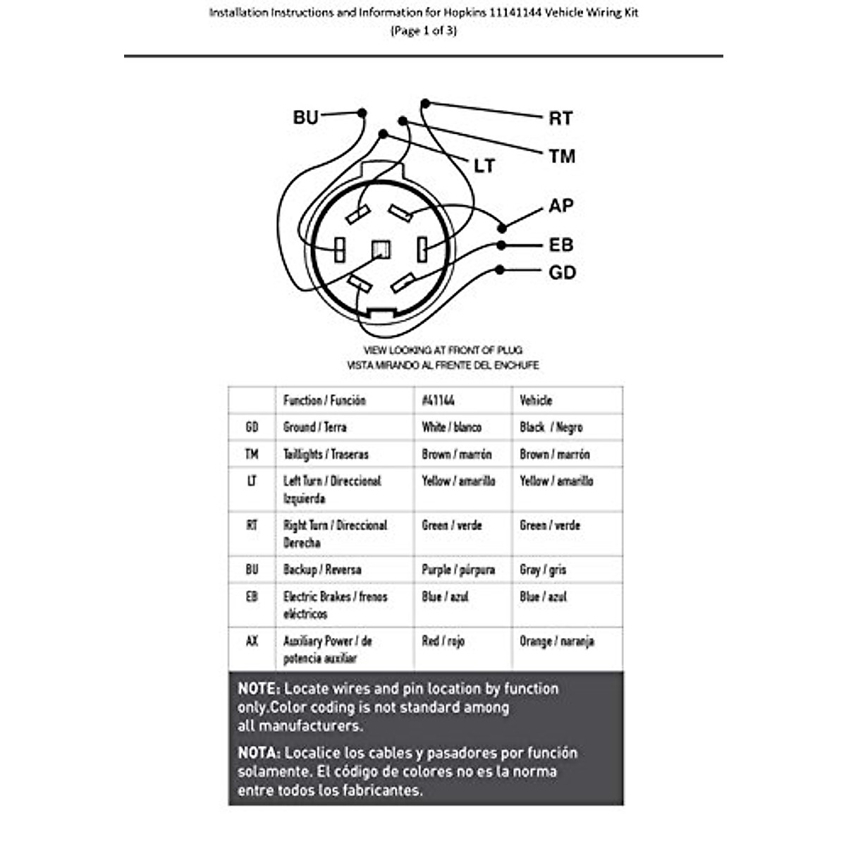 Hopkins Towing Solutions 41144 Vehicle Wiring Kit