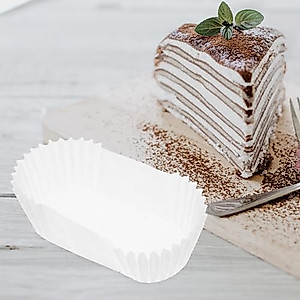 Angoily Wedding Cupcake Cups 1000PCS Paper Cupcake Baking Cups Oval Mini Cupcake Liners for Baking Muffins, Cupcakes or Mini Snacks, Mini Loaf Liners for Baking ( White ) Baking Cups