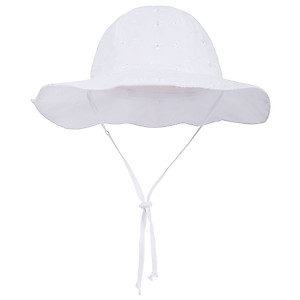 SimpliKids UPF 50+ UV Sun Protection Wide Brim Baby Sun Hat,White2, 0-12 Months