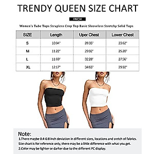 Trendy Queen Strapless Tops for Women Sexy Tube Bandeau Basic Backless Crop Tops Cute Summer Outfits 2023 Sleeveless Slim Fit Stretchy Y2k Shirts Teen Girls Red