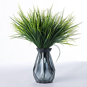 YUESUO 10pack Artificial Tall Grass Plant Outdoor UV Resistant Artificial Wheat Grass Faux Shrubs Fake Outdoor Plants for Home Garden Decoration