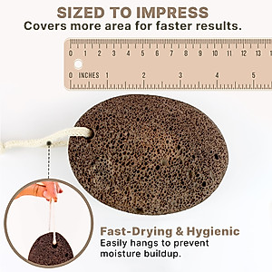 Pumice Stone for Feet - Natural Lava Stone Foot Exfoliator, Callus Remove for Feet, Hands & Dead Skin, Foot Scrubber for Pedicure & Cracked Heels, Strong & Durable Design for Smooth & Soft Feets