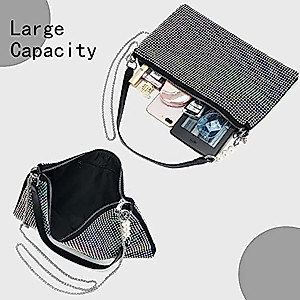 WEIMZC Crystals Rhinestone Purse Women Glitter Sparkly Clutch Evening Bags Bling Handbag Hobo Bag for Prom Cocktail Party Wedding(large size-Colorful)