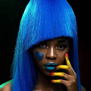 MEICOLY 2pcs Blue Eyeshadow Stick,Metallic Shimmer Crayon,Waterproof Single Eye shadow Pencil,Shiny Blue Rotating Eye shadow Blue Eyeliner Stick Corpse Bride Avatar Blue Eyeshadow Makeup