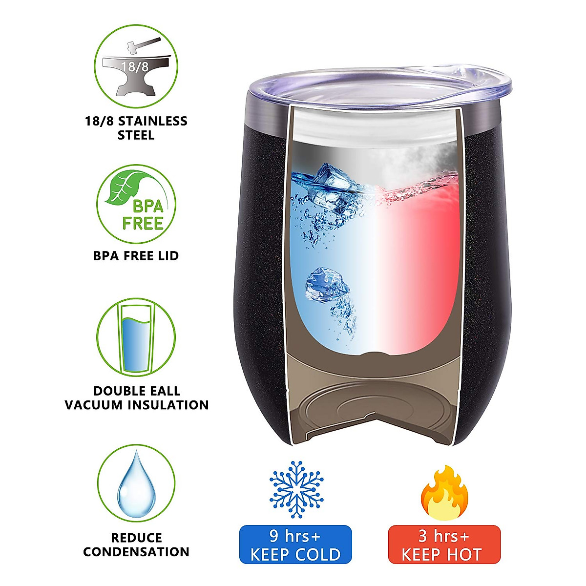 Sometimes You Forget That You are Awesome-Birthday Leaving Graduation Christmas Thank You Gifts for Women Friends Coworkers BFF Stainless Steel Wine Tumbler with Straw and Lid 12Ounce Glitter charcoal