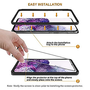 Supershieldz (2 Pack) Designed for Samsung Galaxy S20 5G / Galaxy S20 5G UW Tempered Glass Screen Protector with (Easy Installation Tray), (3D Curved Glass) Anti Scratch, Bubble Free (Black)