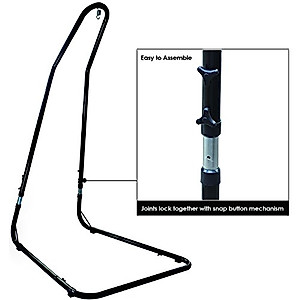 Sorbus Stylish Swing Chair w/Steel Stand- Fine Cotton Weave for Super Comfort & Durability- Hanging Hammock Chair w/2 Seat Cushions- Portable Outdoor Hanging Chair w/Hardware Kit - Indoor Outdoor Use