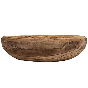 Creative Co-op DA5751 Handmade Decorative Paulownia Wood Bowl, Natural,19 liters