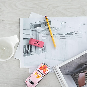 Mr. Pen Pink Pencil Erasers, Large, Pack of 12