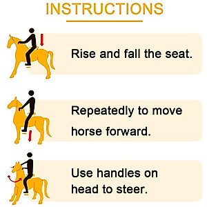 JoJoPooNy Ride on Horse Toy, Kids Ride on Toy for 3-6 Years Old, Premium Riding Horse Plush Animal Toy, Walking Horse Toy with Wheels (27 Inch Height)