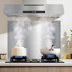 30" x 24" Stainless Steel Backsplash - Stove Backsplash Protector with Ultra Flat and Flushed Metal Back splash for Kitchen - Quick Install Kitchen Stove Panel