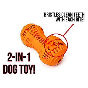 Fillable Dog Toy/Teeth Cleaning/Use with Peanut Butter or Toothpaste- Aggressive Chewers-Fillable Dog Chew Toy Dental Teeth Cleaning