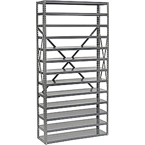Global Industrial 13 Shelf Steel Shelving with (60) 4" H Plastic Shelf Bins, Green, 36x12x72