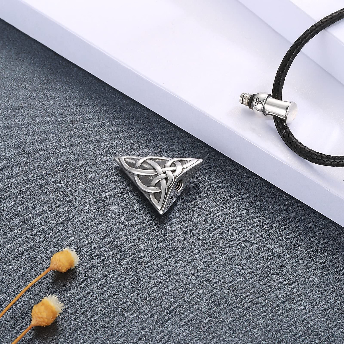 MANBU Sterling Silver Urn Necklace for Men: Arrowhead Memorial Pendant Cremation Ash Jewelry Bereavement Keepsakes Gift for Loss of a Loved One (style 4)