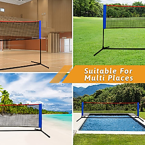 Kapler Height Adjustable Tennis Net - Kids Volleyball Badminton Pickleball Net for Driveway Beach