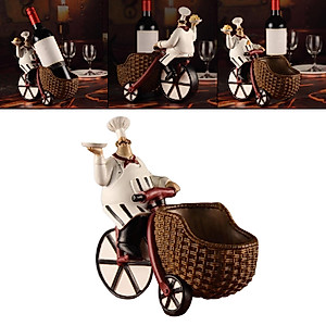 rockible Resin Crafts Wine Rack Chef Figurines Stylish Wine Bottle Holder Wine Storage Rack Liquor Holder for Kitchen Tabletop Home Dining Room Decor