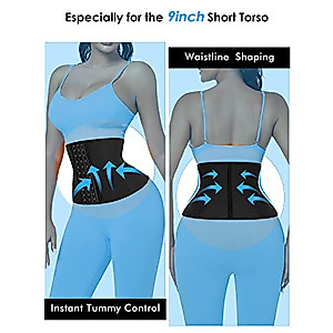 LUXURY-VITA Short Torso Waist Trainer for Women Lower Belly Fat, Waist Cincher Corset Neoprene Sweat Waist Trimmer Belt