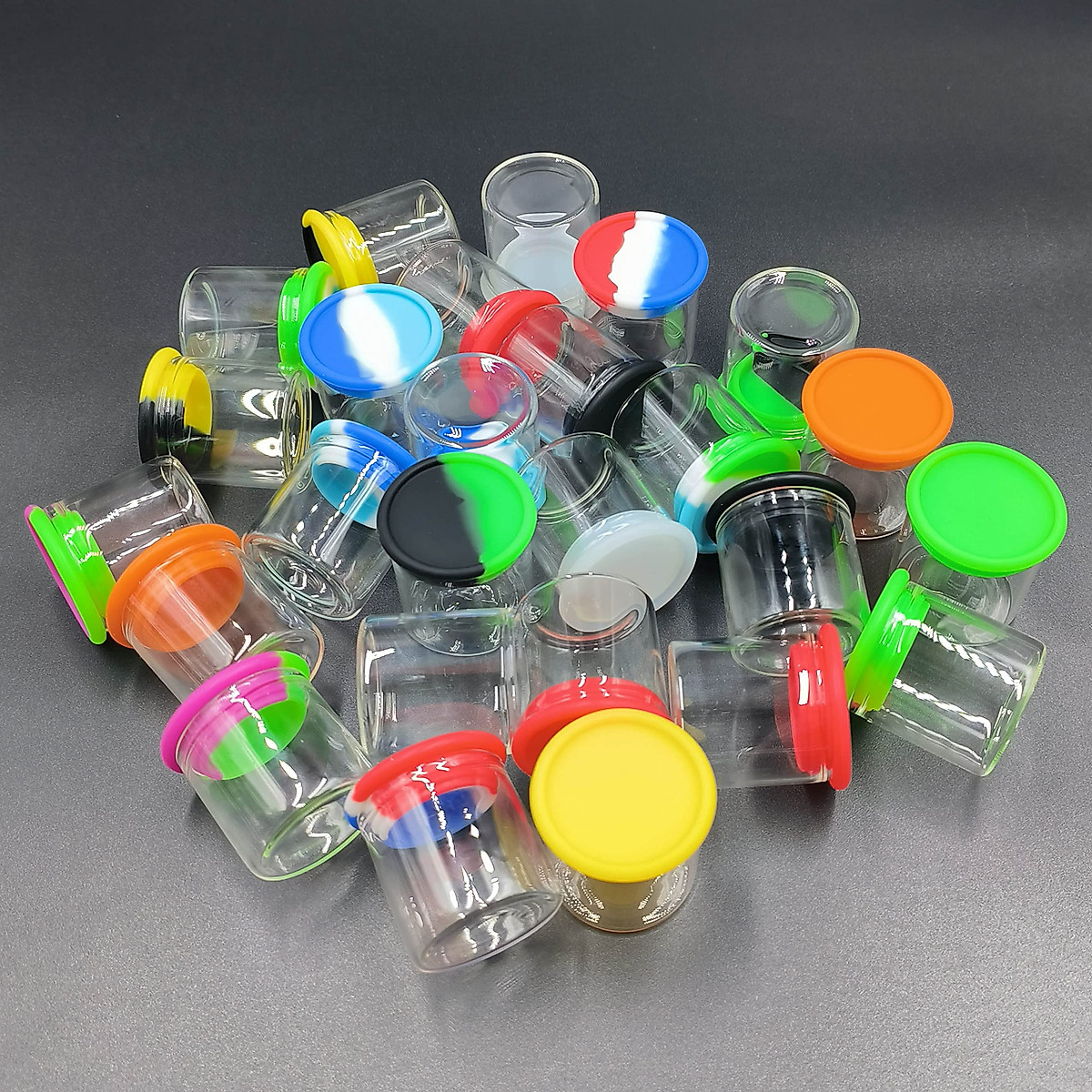 vitakiwi 15ml Glass Wax Concentrate Container Airtight with Silicone Lid Multi Use Jars (6)