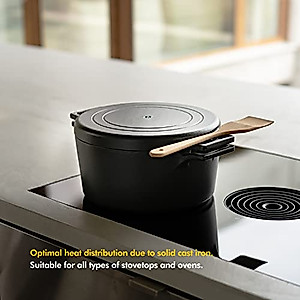 KIVY 6 QT Dutch Oven Pot with Grill Pan Lid - Enamel Dutch Oven for sourdough bread baking - Enameled Cast Iron Dutch Oven with Lid Cast Iron Pot - Instant Dutch Oven Set - Dutch Ovens with Lids