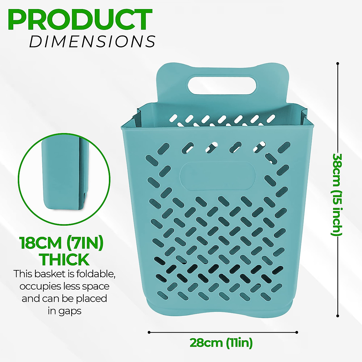 COZYVIBE Foldable Plastic Laundry Basket, Durable and Lightweight, Ideal for Home Storage
