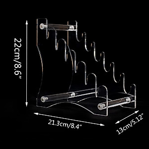 HHUXIUE Knife Display Stand，Knife Display，Acrylic Knife Display Case，Suitable for dagger, EDC, mini knife. Holds 6 pocket knives(transparent)