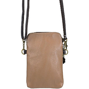 Chala Cat Cellphone Crossbody Handbag - Convertable Strap, Cat Lovers Gift (Brown)