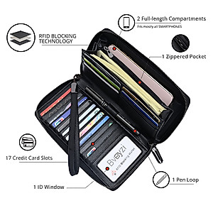 Bveyzi Large Capacity Wallets & Small Crossbody Purses for Women