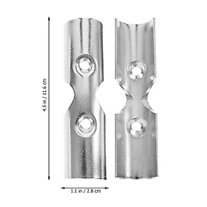 TEHAUX Corner Shelves Corner Shelves Closet Rod Connector Bars, Window Curtain Rod Corner Connector Stainless Steel Closet Pole Pipe End Connectors for Closet (2 Sets,) Display Shelf Display Shelf