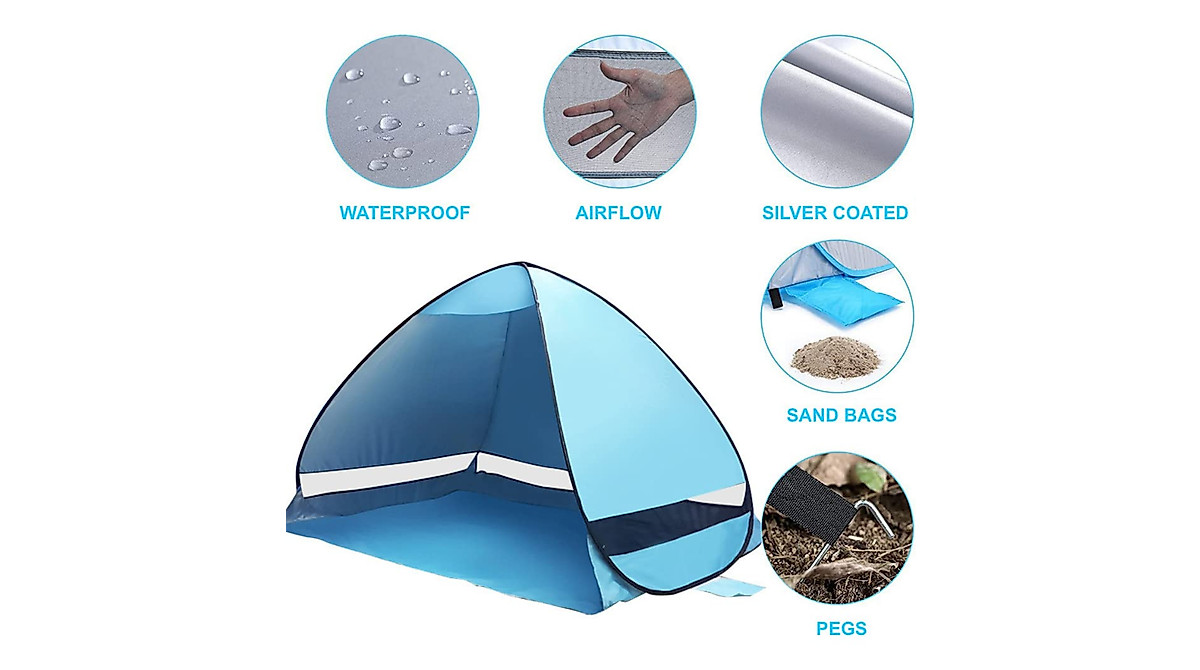 Portable Pop Up Beach Tent Sun Shade with UPF 50+ Protection