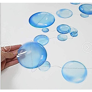 Cheerland 10 Strings Under The Sea Blue Bubble Garlands Little Mermaid Party Decorations Hanging Bubbles Streamer Beach Pool Ocean Kids Baby Shower Bday Birthday Backdrop