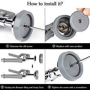 Pre Rinse Spray Valve Repair Kit for Most Commercial Dish Sprayer Nozzle 1.42 GPM Touch On Kitchen Sink Faucets Bumper and 2 PCS Spray Face & Screw Repair Part, Gray