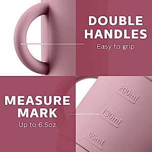 Baby Straw Cup Silicone Baby Training Cup 6 oz Infant Learning Cup Baby Training Sippy Cute Cup with Lid and Handle Baby Transition Cup for Over 6 Months Baby Infant Toddler (Pink, 1)