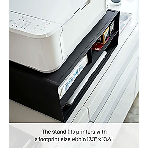 Yamazaki Home Desktop Printer Stand - Computer Accessory Office Organizer Steel One Size Black