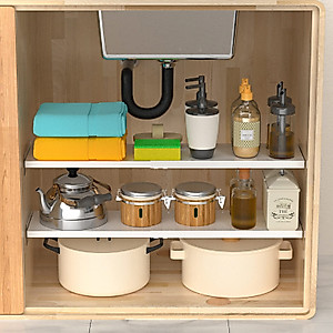 MIYUPTC Expandable Closet Organizer Shelves, Wardrobe Organizer System Adjustable DIY Closet Dividers Separator Storage Organization, Large, 3 Pack