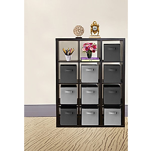 (10-Pack, 5 Grey 5 Black) Storage Bins, Containers, Boxes, Tote, Baskets| Collapsible Storage Cubes For Household Organization | Fresh Durable Fabric & Cardboard