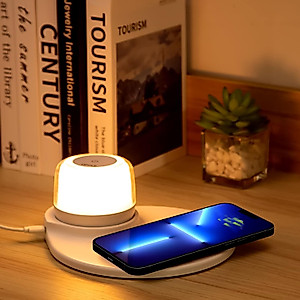 BEYONDOP Night Light, Touch Bedside Table Lamp for Bedrooms, Rechargeable Dimmable Small LED Lamp with RGB Lights, Smart Nightstand Lamp for Living Room Home Gifts