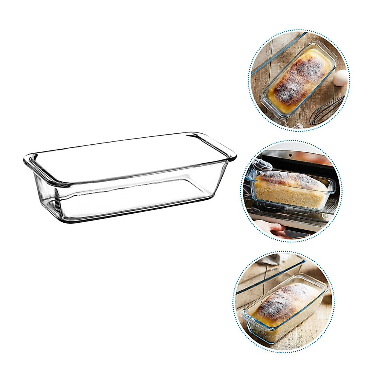 Cabilock Tempered Glass Plate Baking Pan Rectangular Cake Plate Glass Salad Dish Food Serving Plate Dishwasher Safe Easy to Clean