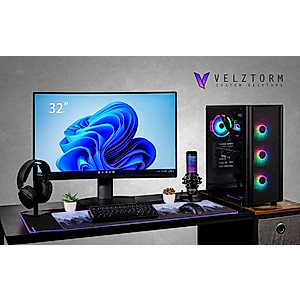 Velztorm Archux CTO Gaming Desktop PC Black (AMD Ryzen 7-5700X 8-Core, 16GB RAM, 1TB PCIe SSD + 3TB HDD (3.5), GeForce RTX 3090 24GB, 120mm AIO, RGB Fans, 750W PSU, Win 10 Pro) VELZ0001