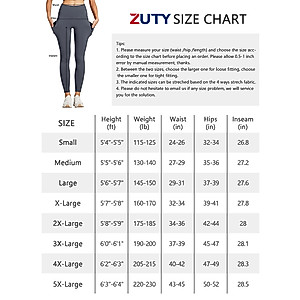 ZUTY Fleece Lined Leggings Women Winter Thermal Insulated Warm Leggings with Pockets High Waisted Yoga Pants Plus Size-Black-M
