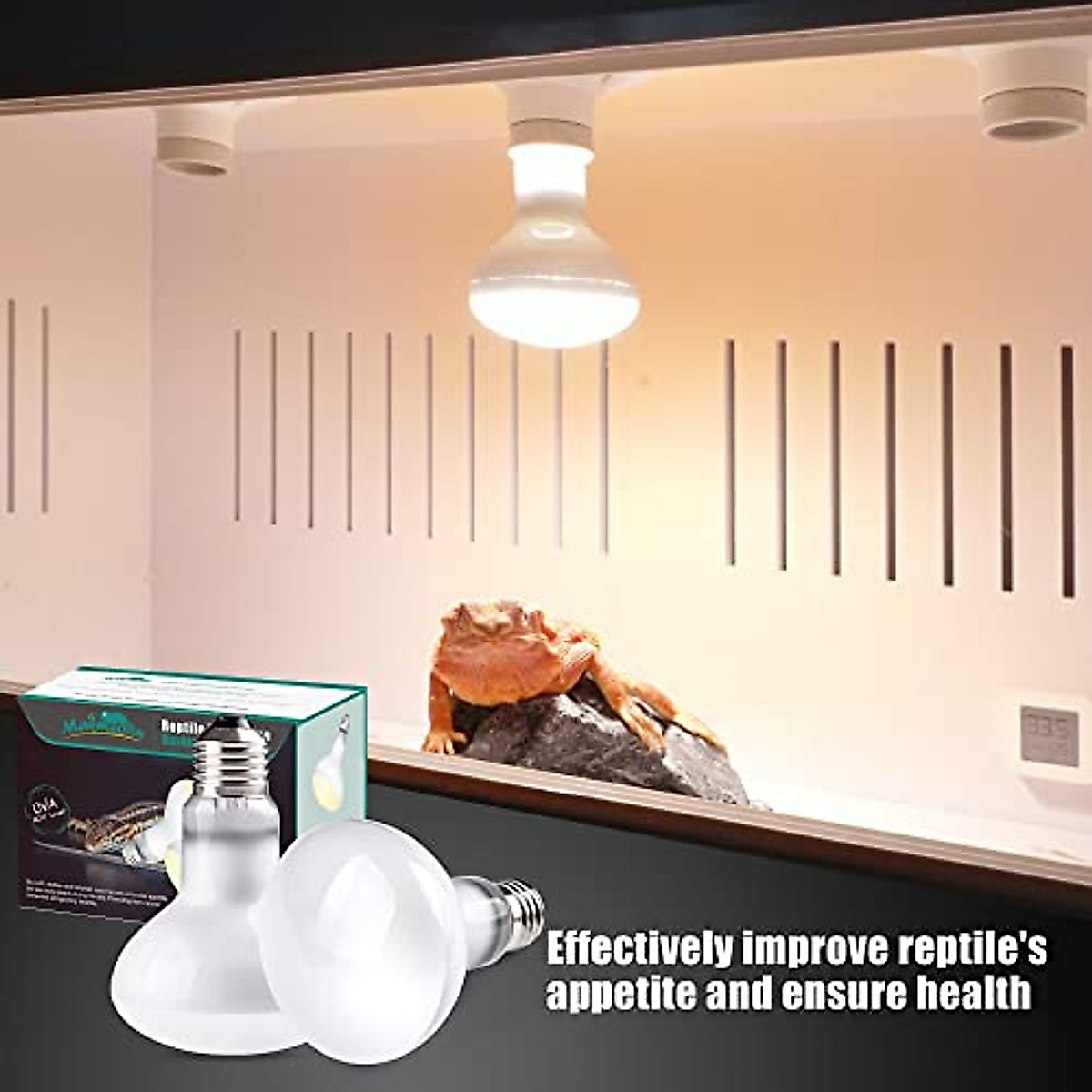 Makmzoon 2Pack Reptile Heat Lamp Bulb,75W UVA Basking Spot Lamp of Bearded Dragon,Heat Bulbs for Reptiles,Reptile Basking Spot Bulb,Sun Heat Bulb for Bearded Dragon Turtle Tortoise