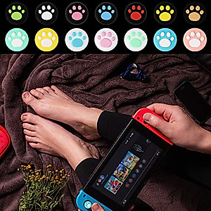 Sumind 28 Pieces Replacement Cute Cat Claw Design Thumb Grip Caps Thumb Grips Analog Stick Cover Joystick Cap Soft Silicone Cover Compatible with Nintendo Switch, Switch Lite and Joy-Con Controller