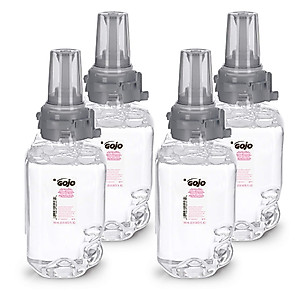 GOJO Clear & Mild Foam Handwash, EcoLogo Certified, 700 mL Hand Soap Refill ADX-7 Push-Style Dispenser (Pack of 4) - 8711-04