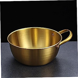 Tofficu 1pc Stainless Steel Noodle Bowl Stainless Steel Cookware Dumpling Steamer Instant Hotpot Korean Ramen Cooking Pot Ramyun Pot Ramen Soup Pot Single Ear Noodle Pot Household Cookware